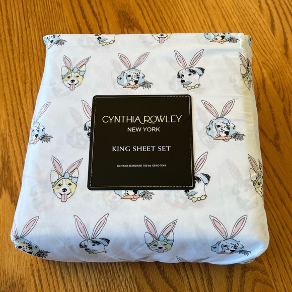 Cynthia Rowley | Bedding | Nwt Cynthia Rowley King Easter Bunny Dogs ...